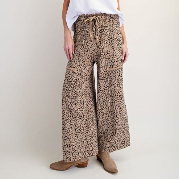 Easel Los Angeles | Pants & Jumpsuits | E4 Easel Camel Leopard Terry ...